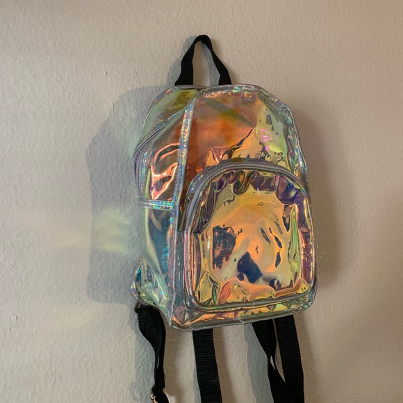 Bags | Holographic Mini Backpack | Poshmark